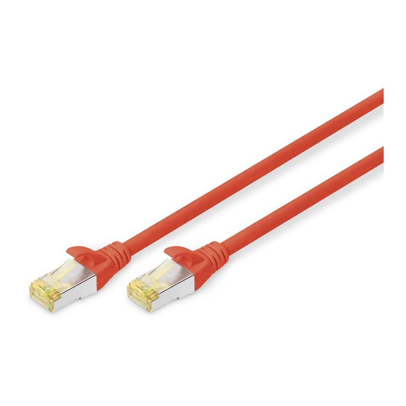 5.00m Digitus Cat. 6a Patchkabel S/FTP RJ45 Stecker auf RJ45 Stecker Rot 10 Stück / AWG26