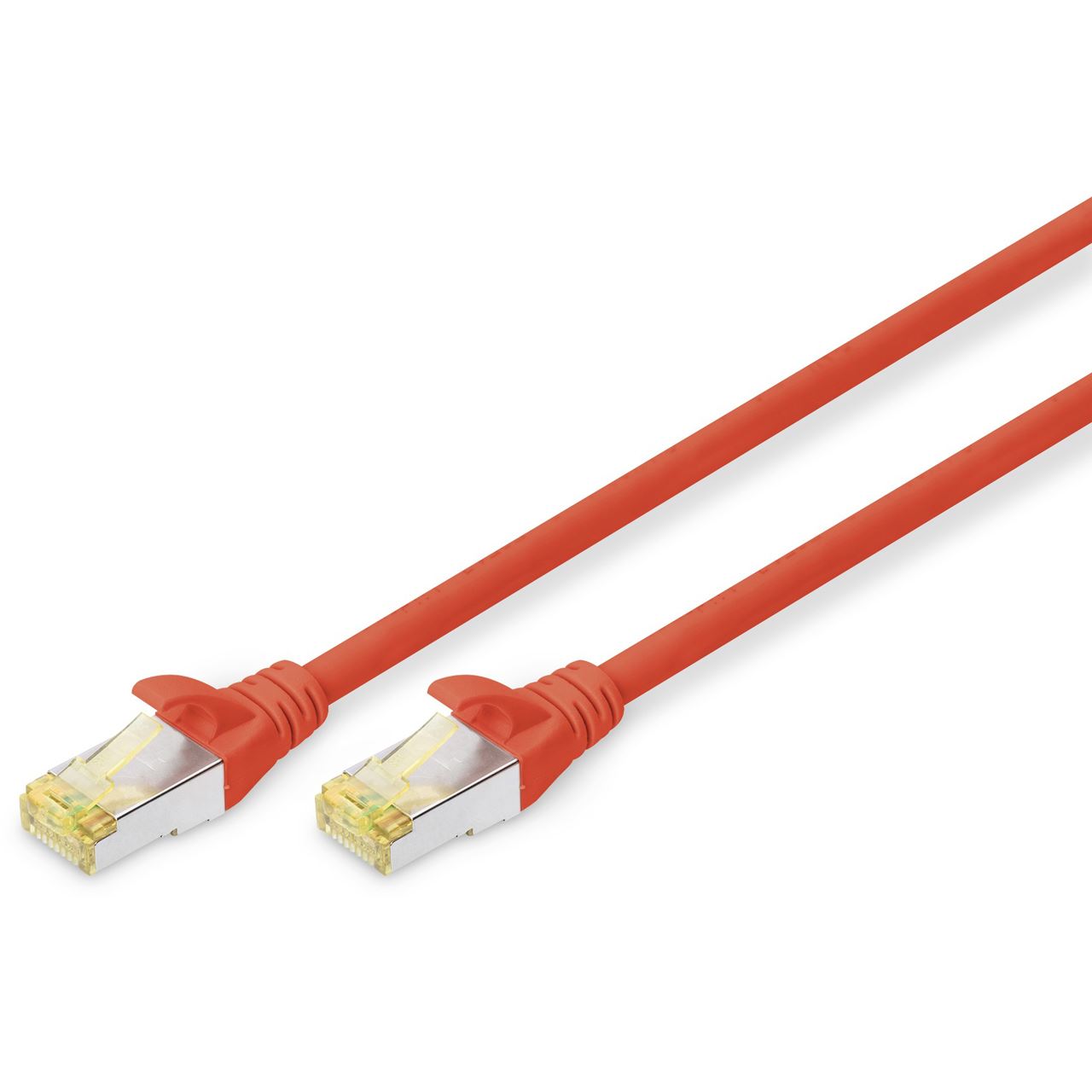0.25m Digitus Cat. 6a Patchkabel S/FTP RJ45 Stecker auf RJ45 Stecker Rot 10 Stueck - Cat. 6a
