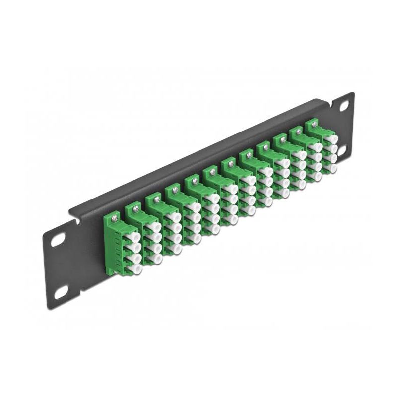 Delock 10 LWL Patchpanel 12 Port LC Quad grün 1 HE schwarz ...