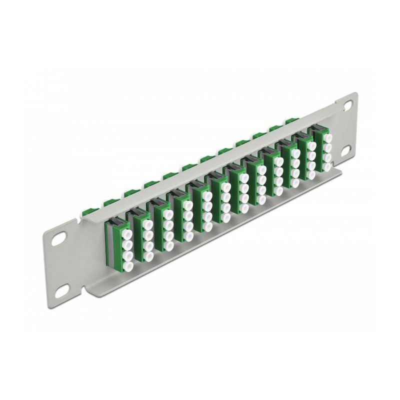 Delock 10 LWL Patchpanel 12 Port LC Quad grün 1 HE grau - Patchpanels ...