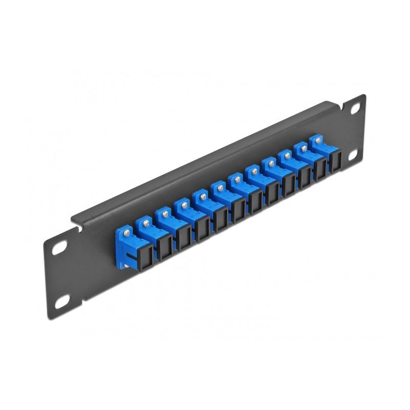 Delock 10" LWL Patchpanel 12 Port SC Simplex blau 1 HE schwarz ...