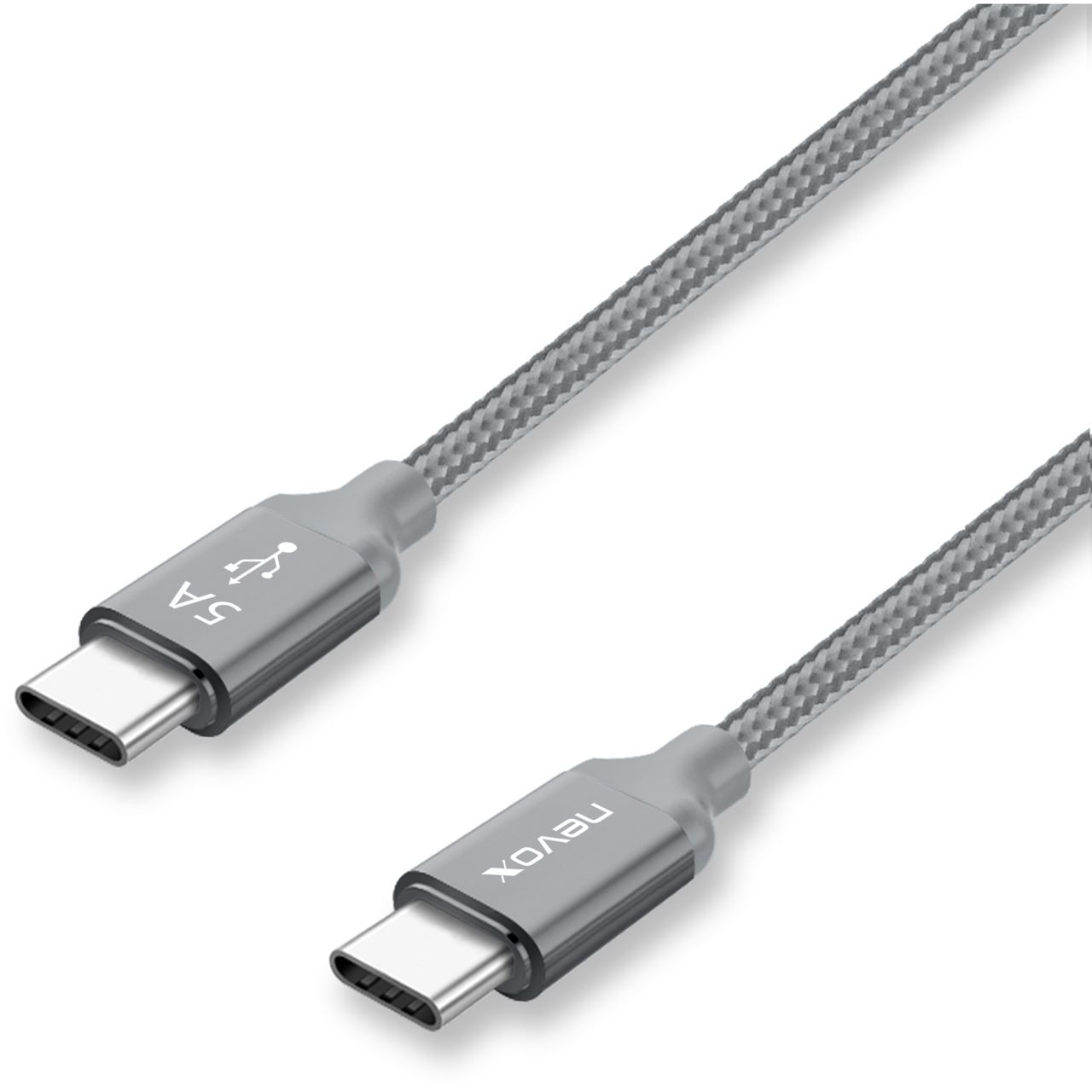 Nevox USB Type C zu Type C Kabel 20V/5A (100W) Emark IC 1 m silbergrau ...