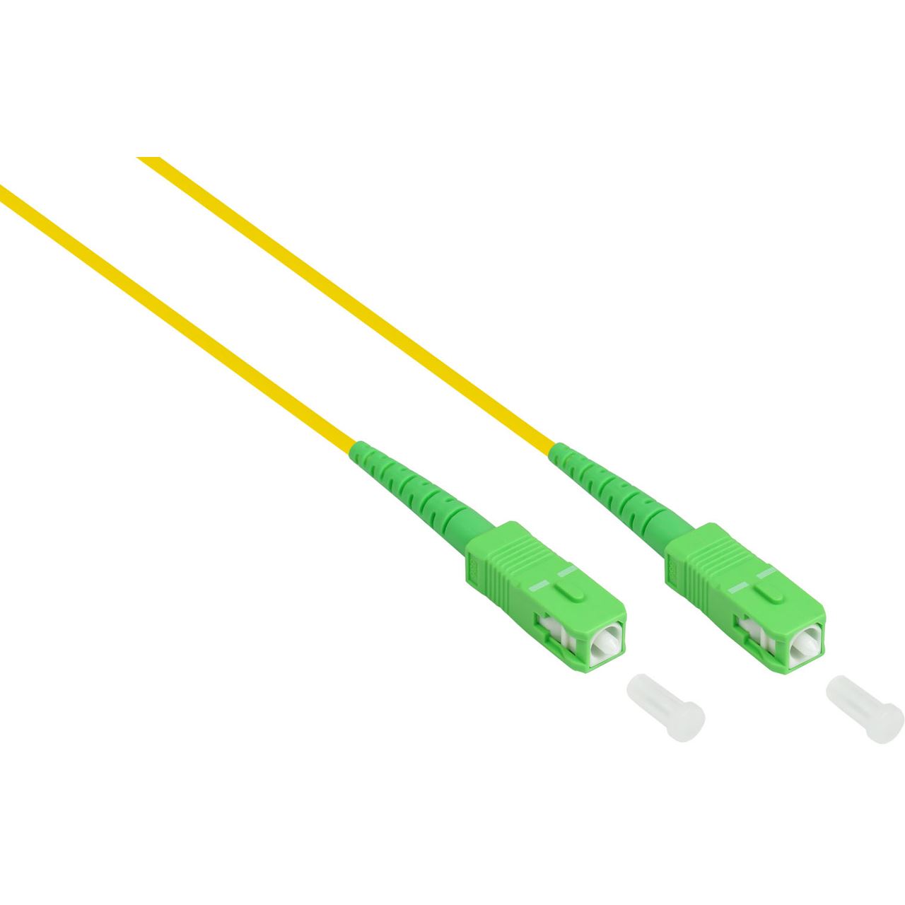 7.50m Good Connections LWL Simplex Patchkabel SC-APC Stecker auf SC-APC Stecker Gelb LSZH - OS2