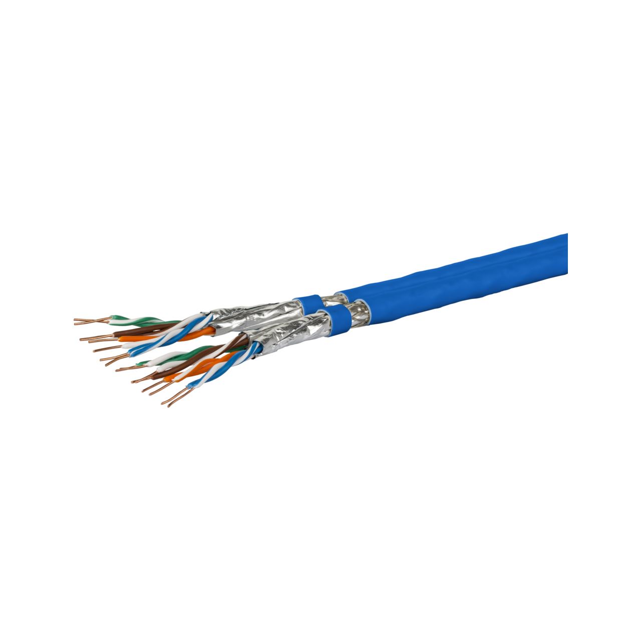 500.00m Metz Connect Cat. 7a Installationskabel S/FTP Blau - Cat. 7 ...