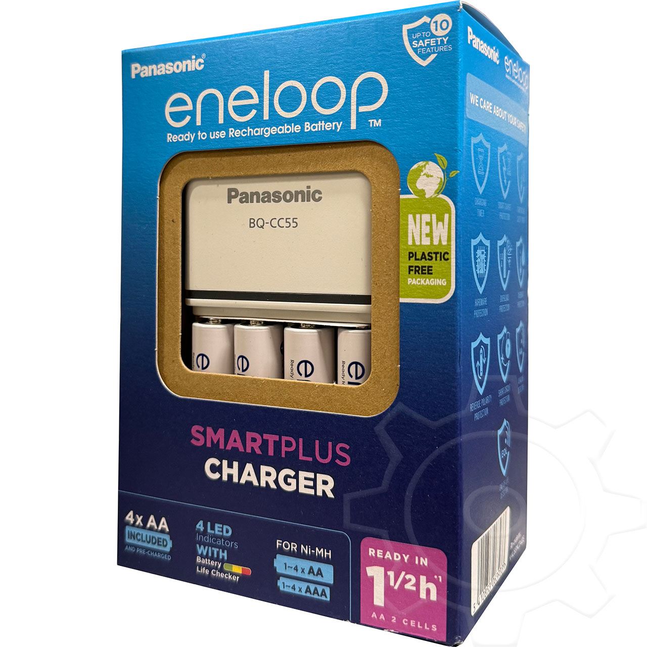 Eneloop Panasonic Charger Smart And Quick Bq Cc55 4x Aa 2000