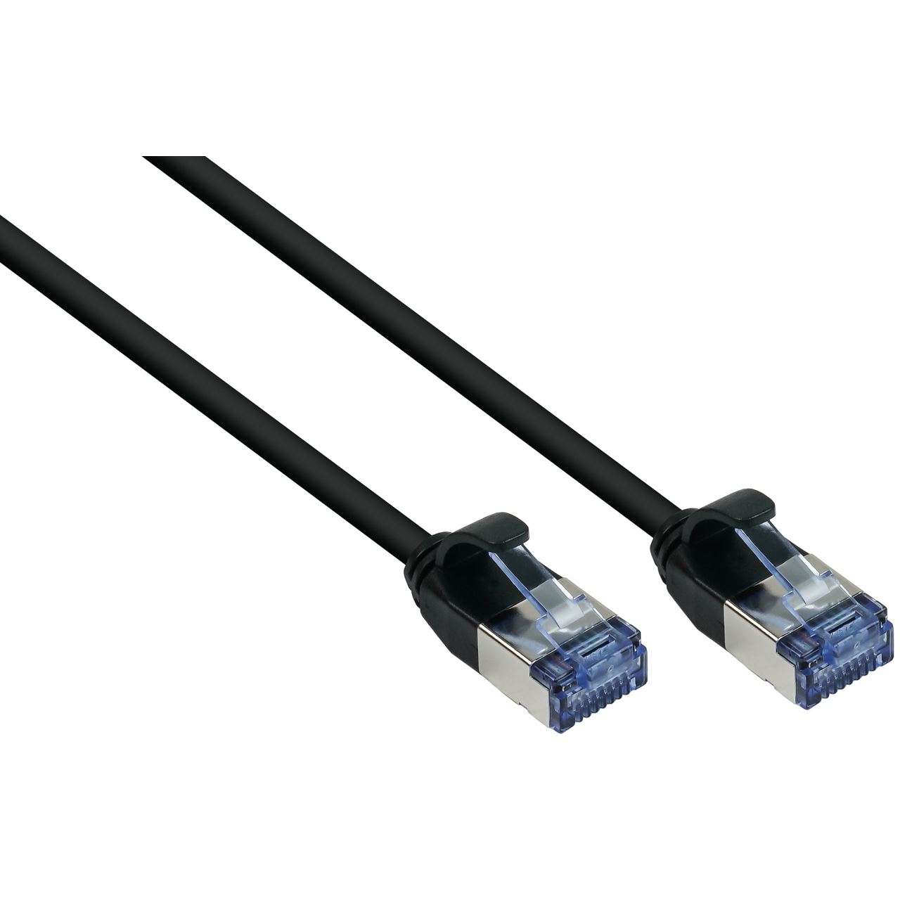 5.00m Good Connections Cat. 6a Patchkabel Slimline RJ45 Stecker auf RJ45 Stecker Schwarz halogenfrei