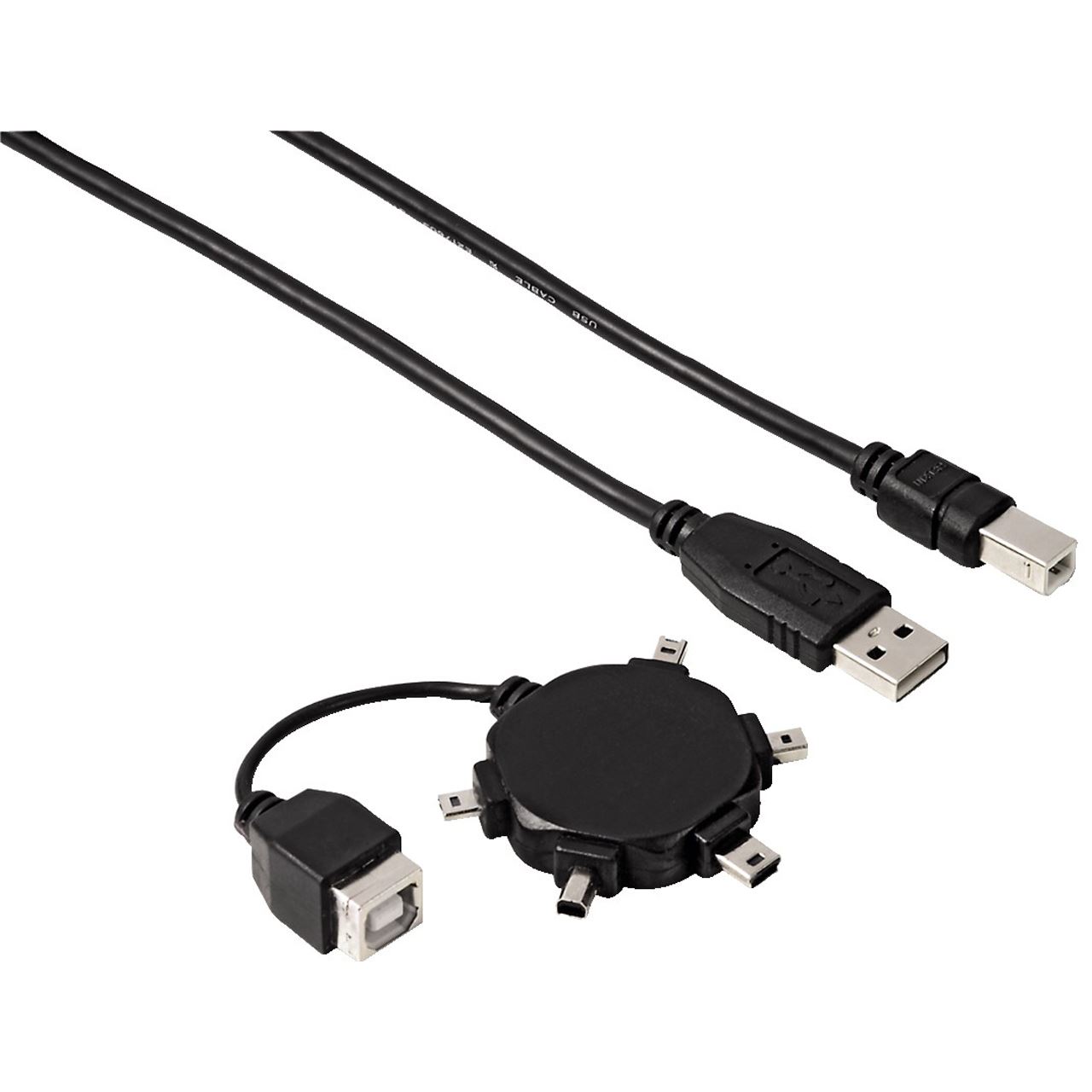 Hama USB2.0 Adapterset USB A Stecker auf USB B Stecker Schwarz incl ...