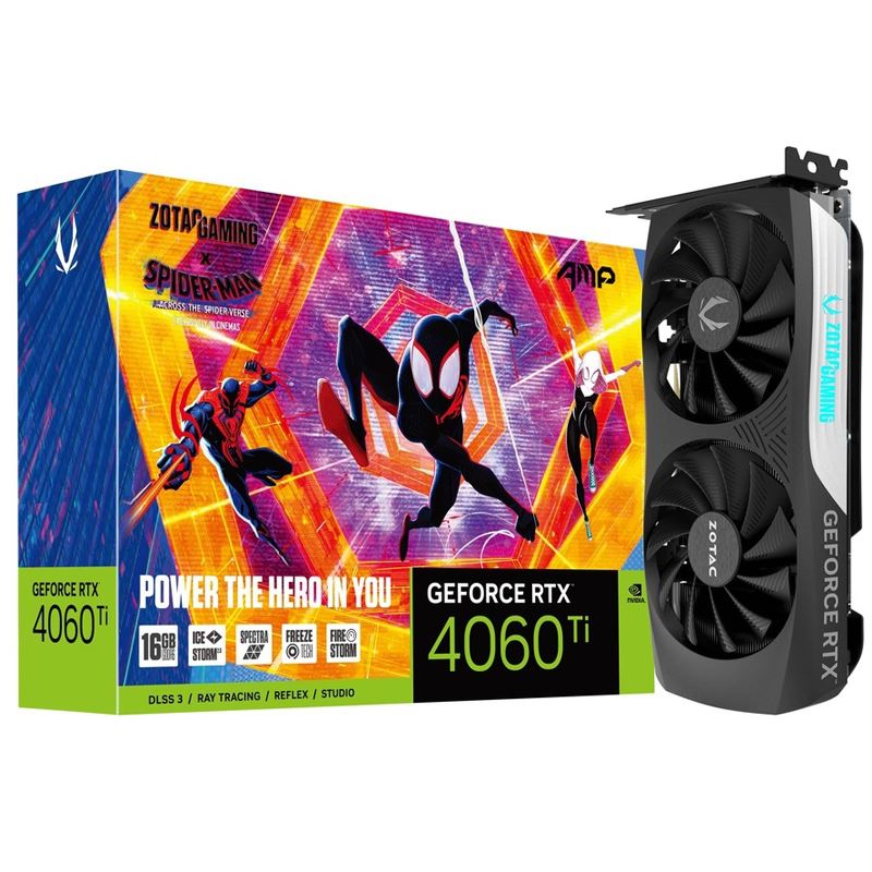 16GB ZOTAC GeForce RTX 4060 Ti AMP Spider-Man: Across the Spider.Verse ...