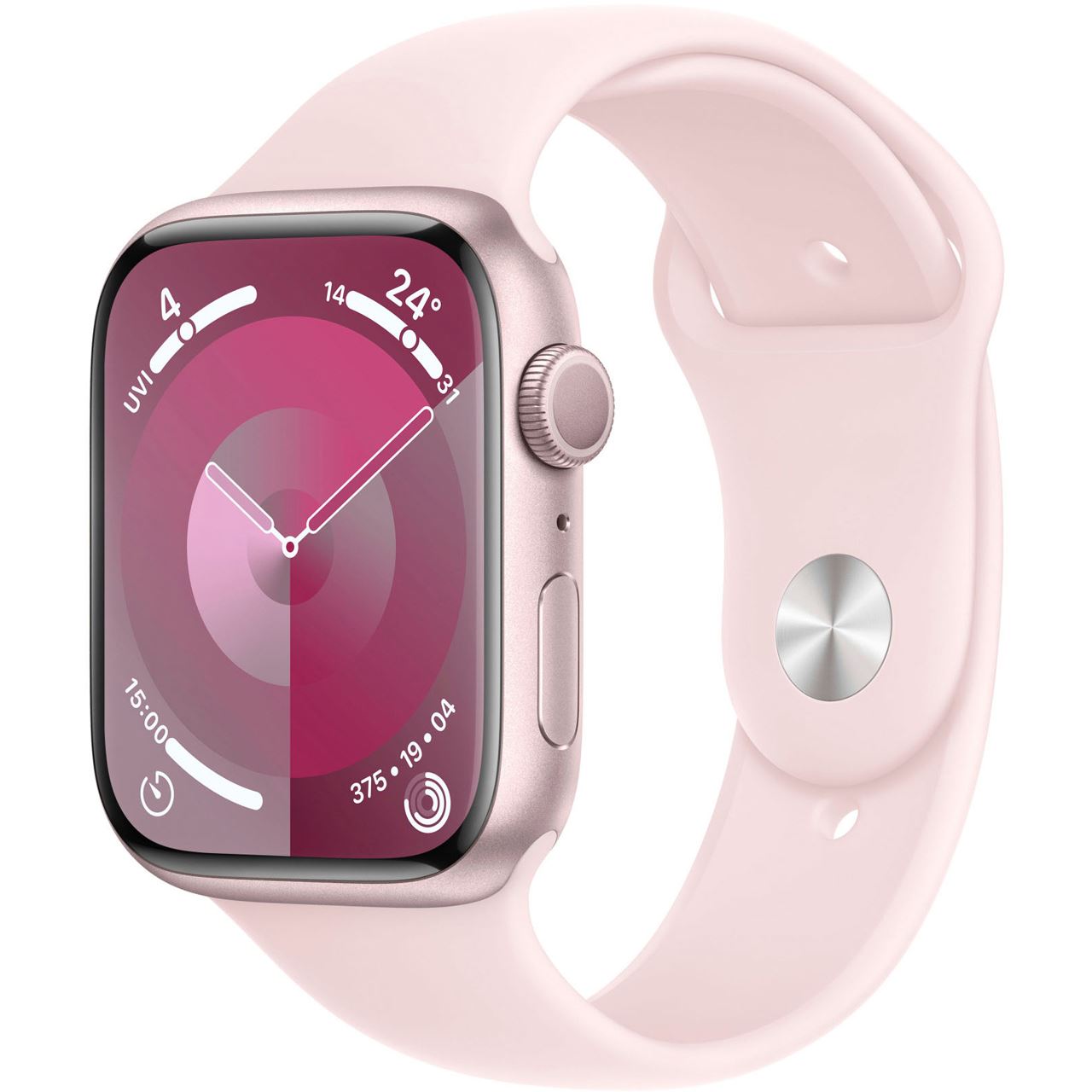 APPLE Watch Series 9 GPS 45mm Pink Aluminium Case with Light Pink Sport ...