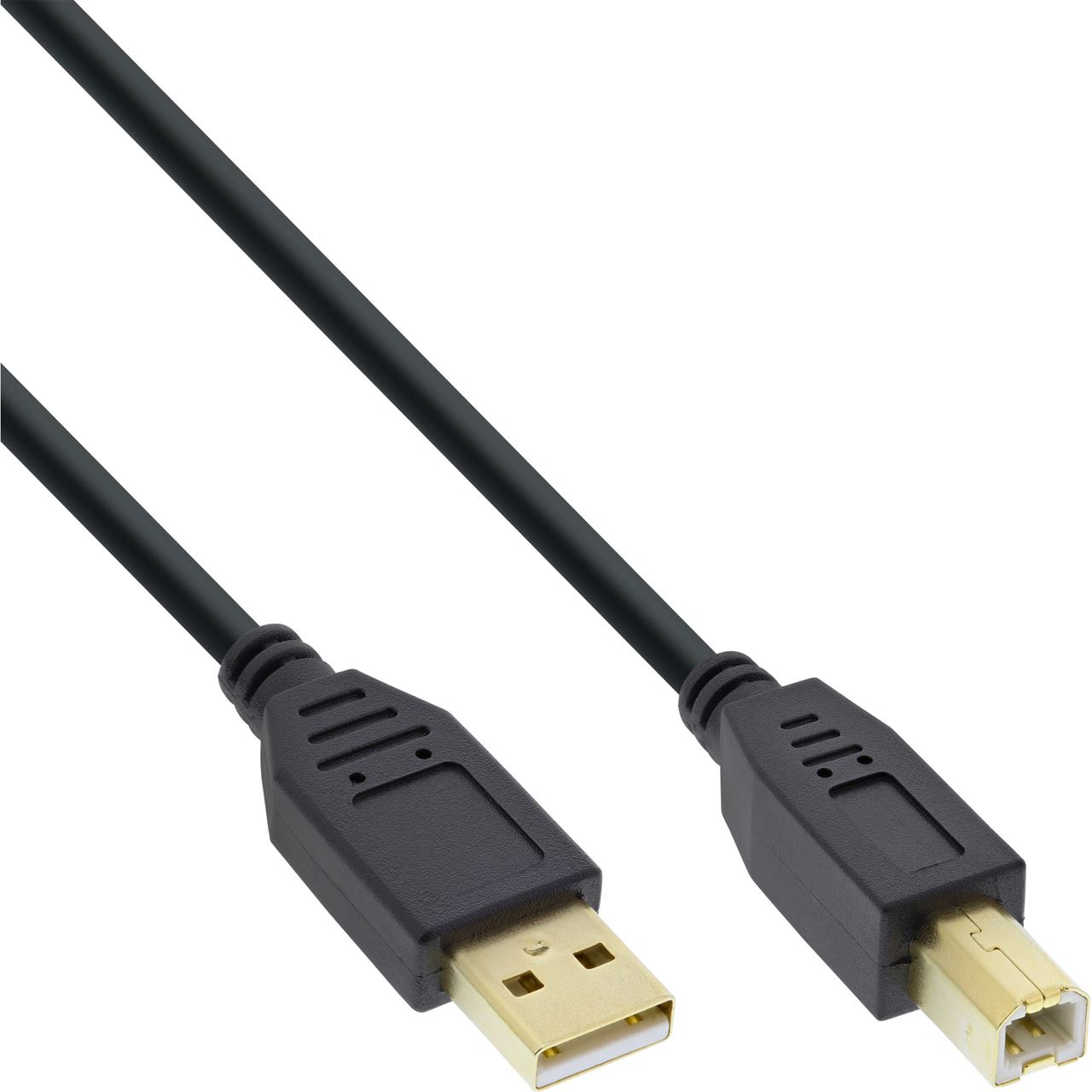 1.00m InLine USB Anschlusskabel GOLD USB A Stecker auf USB B Stecker ...