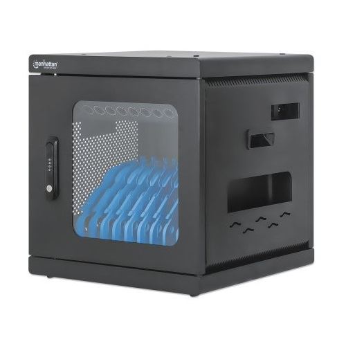 Manhattan Ladeschrank mit 10 Steckdosen Glastür abschließbar ...