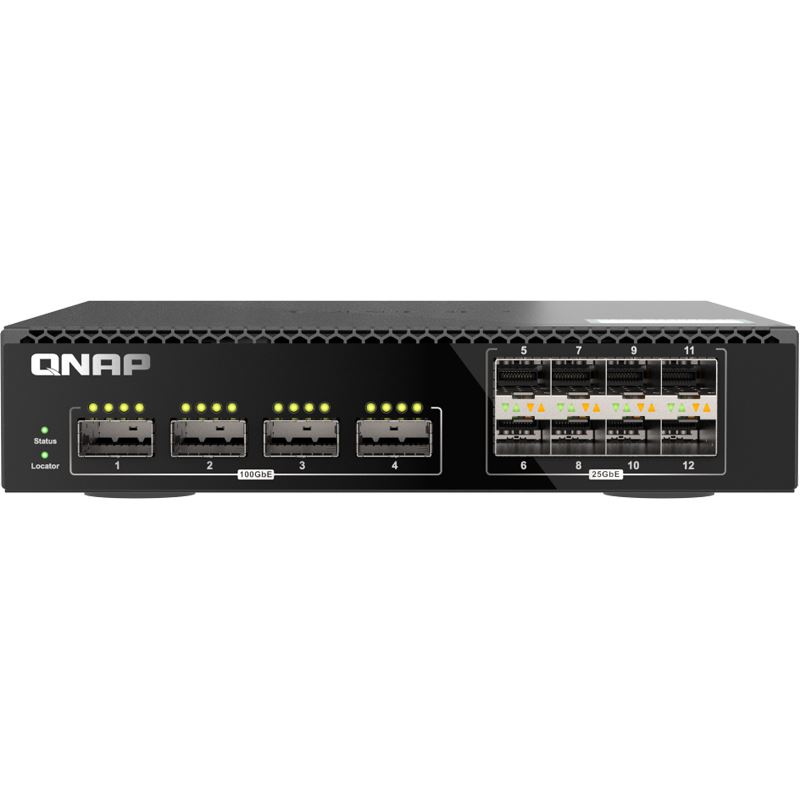 QNAP SWITCH 4 PORT 100GBE QSFP28 8 PORTS 25GBE SFP28 - Switch 10 / 100 ...
