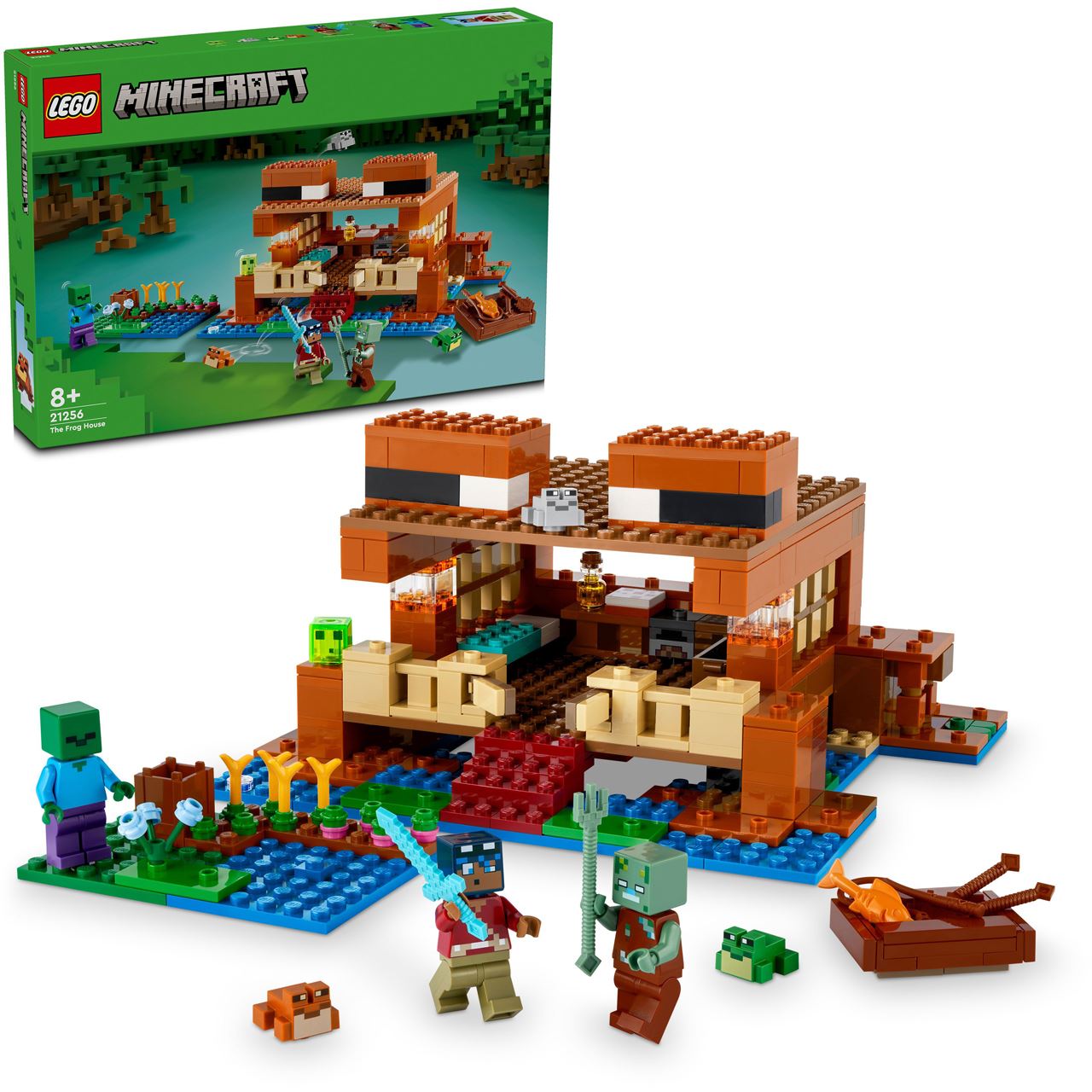 LEGO Minecraft 21256 Das Froschhaus Set, Spielzeug-Haus mit Figuren ...