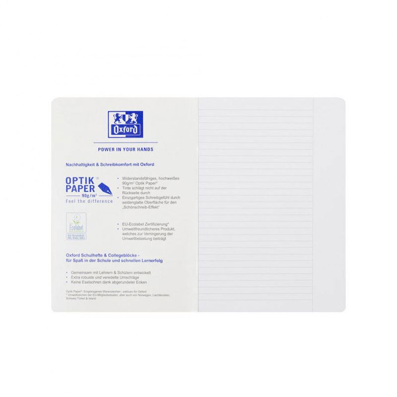 OXFORD Schulheft Touch Lineatur 25 liniert DIN A4 Außenrand, 16 Blatt ...