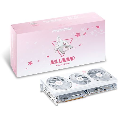 16GB PowerColor Radeon RX 7800 XT Hellhound Sakura Limited Edition ...