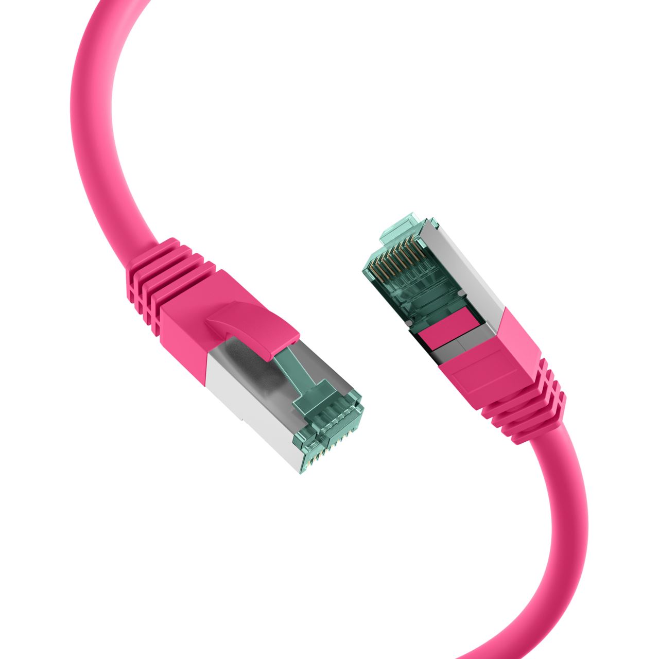 (€5,95*/1m) 2.00m EFB Elektronik Cat. 6a Patchkabel S/FTP RJ45 Stecker auf RJ45 Stecker Magenta