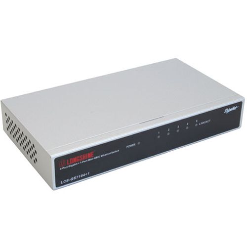 Longshine LCS-GS7104+1 4x 10/100/1000 Mbit Desktop Switch - Switch 10 ...