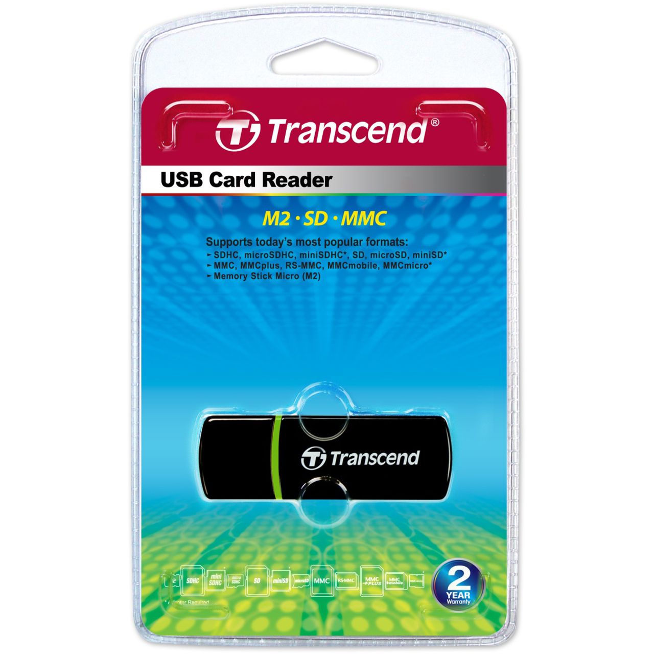 Transcend Card Reader RDP5 USB 2.0 Stick Dual Slot Kartenleser ...