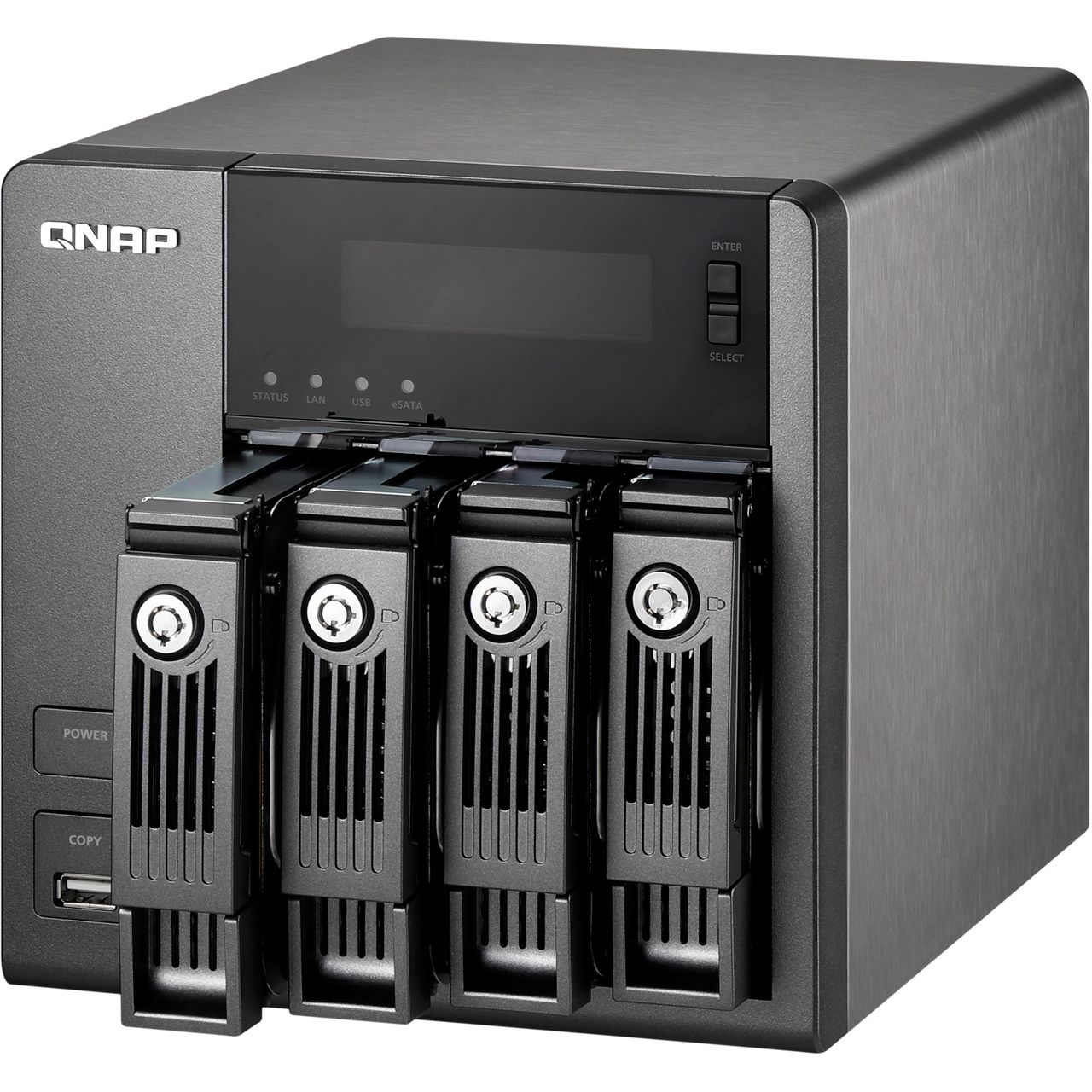 QNAP Turbostation TS-419P NAS System für 4x2,5" oder 4x3,5" SATA II HDD Schwarz