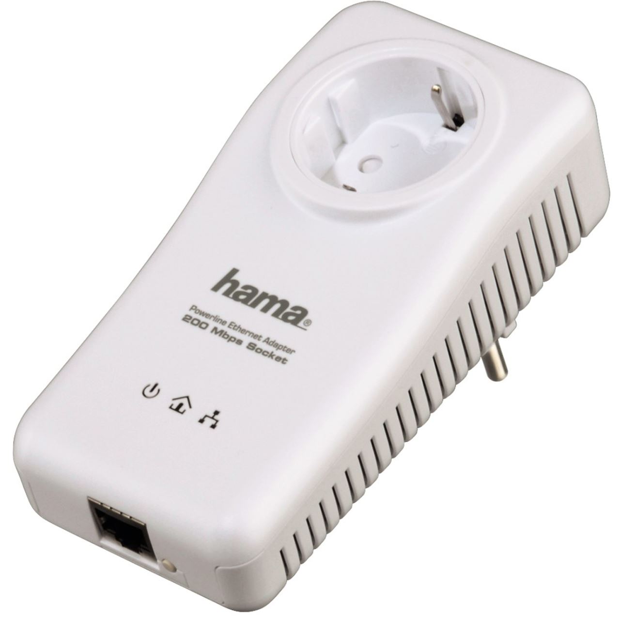 Hama Powerline LAN Adapter Socket 200 MBit/s 1x LAN 10/100 1er Pack ...
