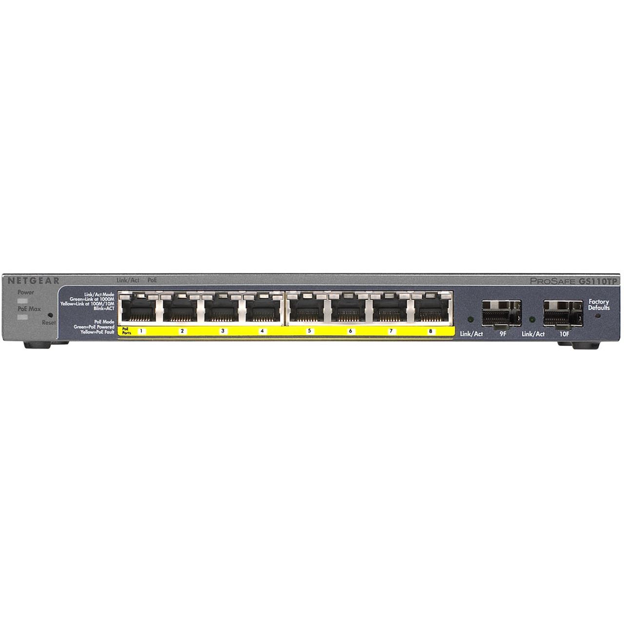 Netgear Switch ProSafe GS110TP 8 Port 10/100/1000Mbit/s PoE - Switch 10 ...