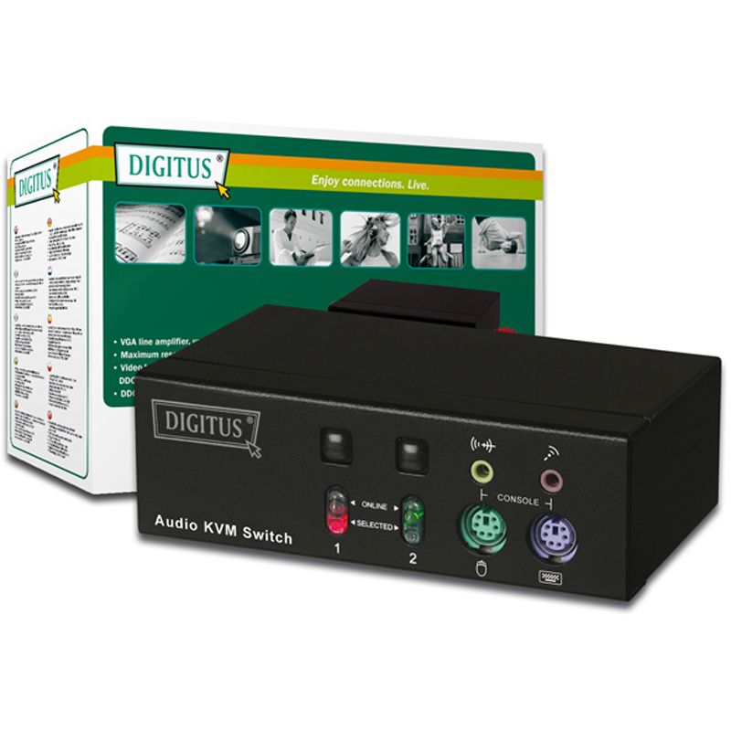 Digitus DS-11310 2-fach Desktop KVM-Switch - KVM Geräte | Mindfactory.de