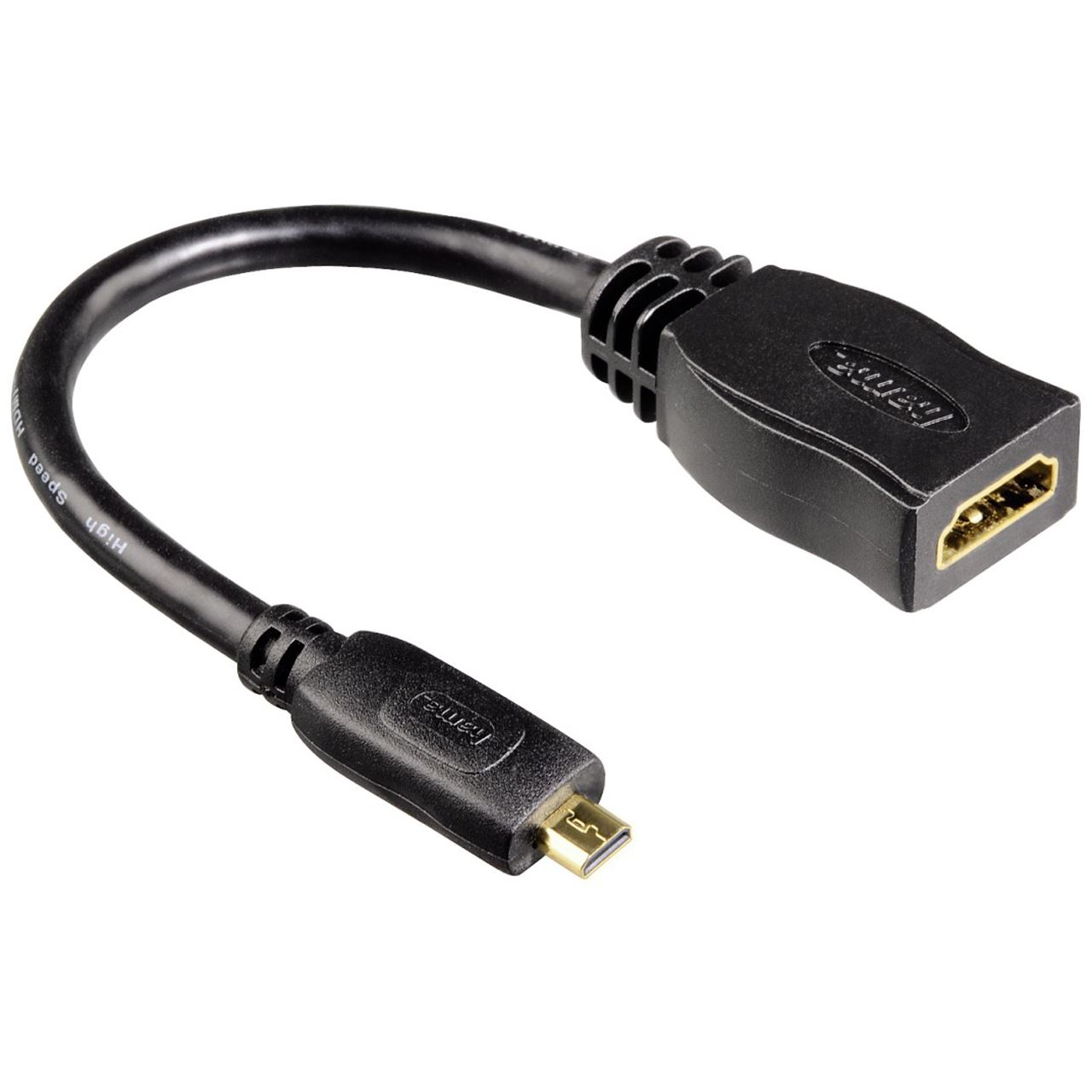 Hama Video Adapterkabel Micro HDMI Stecker auf HDMI-Buchse Schwarz ...