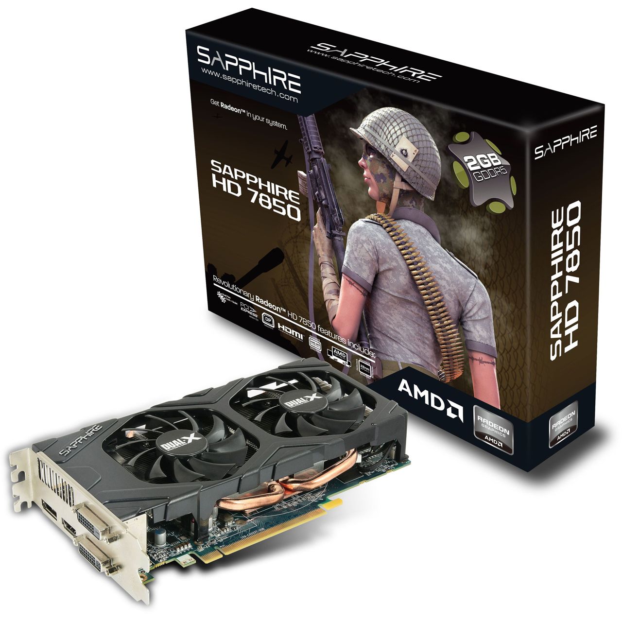 2GB Sapphire Radeon HD 7850 Aktiv PCIe 3.0 x16 (Full Retail ...