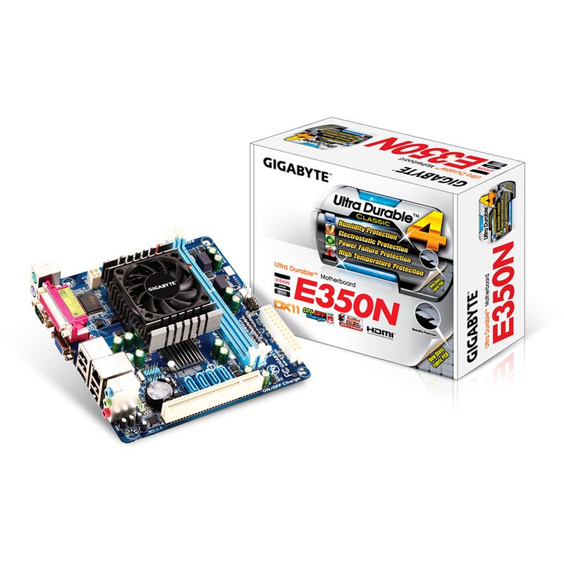 Gigabyte GA-E350N AMD A50M So.FM1 Dual Channel DDR3 Mini-ITX Retail ...