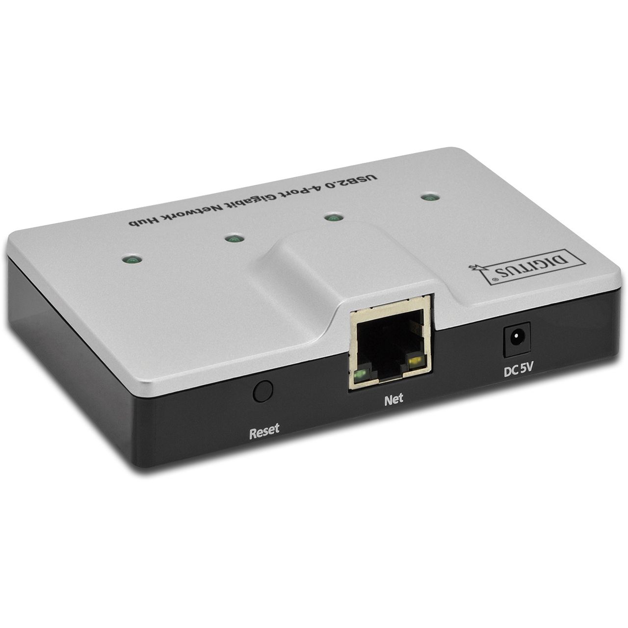 Digitus USB-HUB 4-Port, USB 2.0, extern, 1x RJ45, schwarz - USB Hubs ...