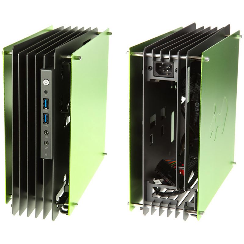 IN WIN H-Frame Mini Mini-ITX 180 Watt grau/gruen - ITX Gehäuse ...