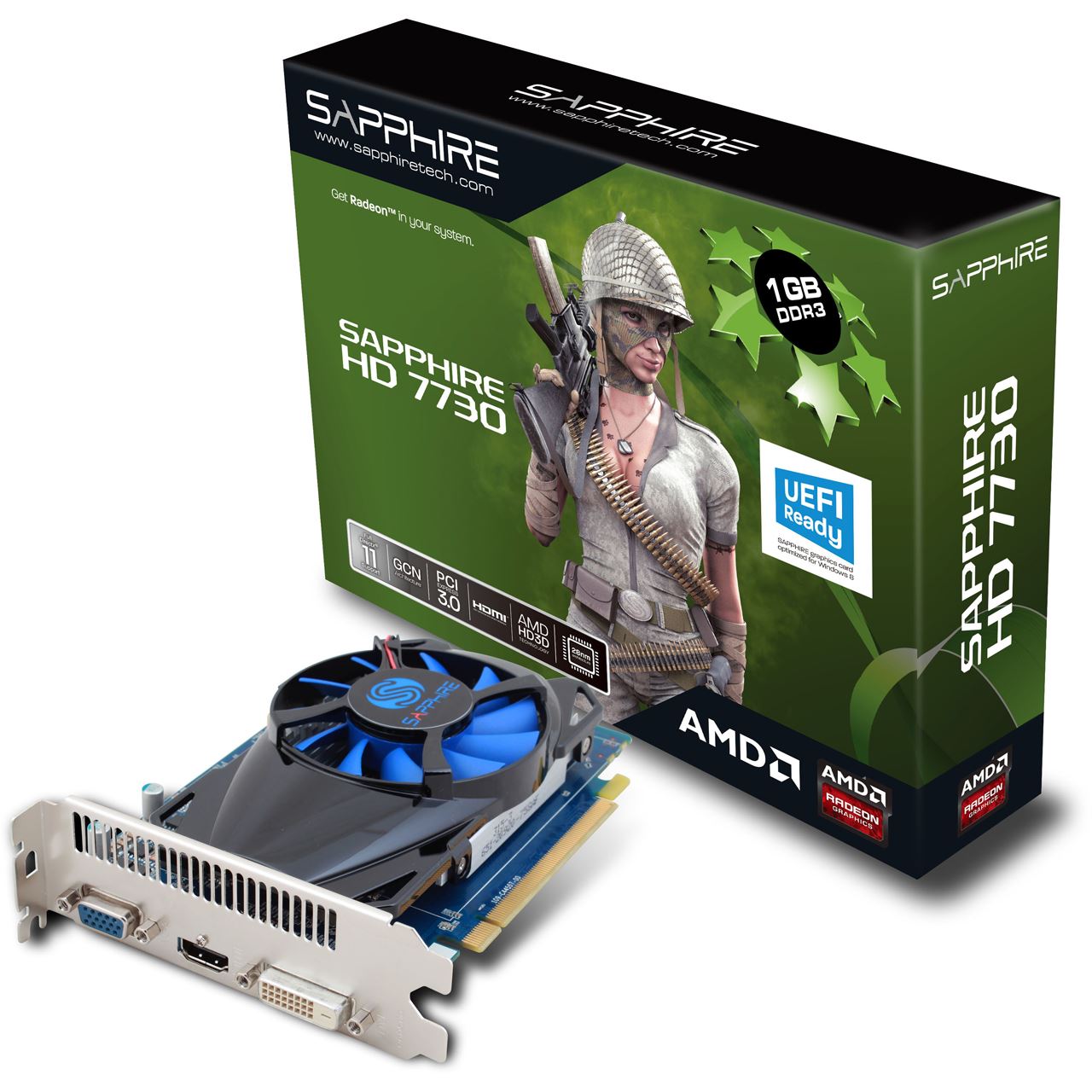 1GB Sapphire Radeon HD 7730 Aktiv PCIe 3.0 x16 (Retail) - | Mindfactory.de