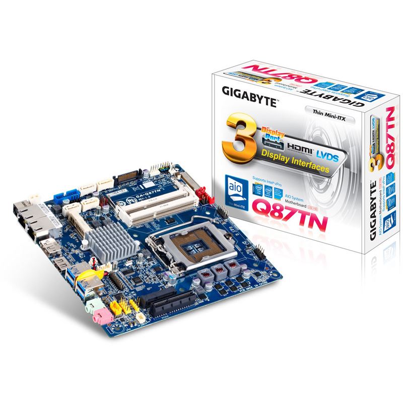 Gigabyte GA-Q87TN Intel Q87 So.1150 Dual Channel DDR3 Thin Mini-ITX ...
