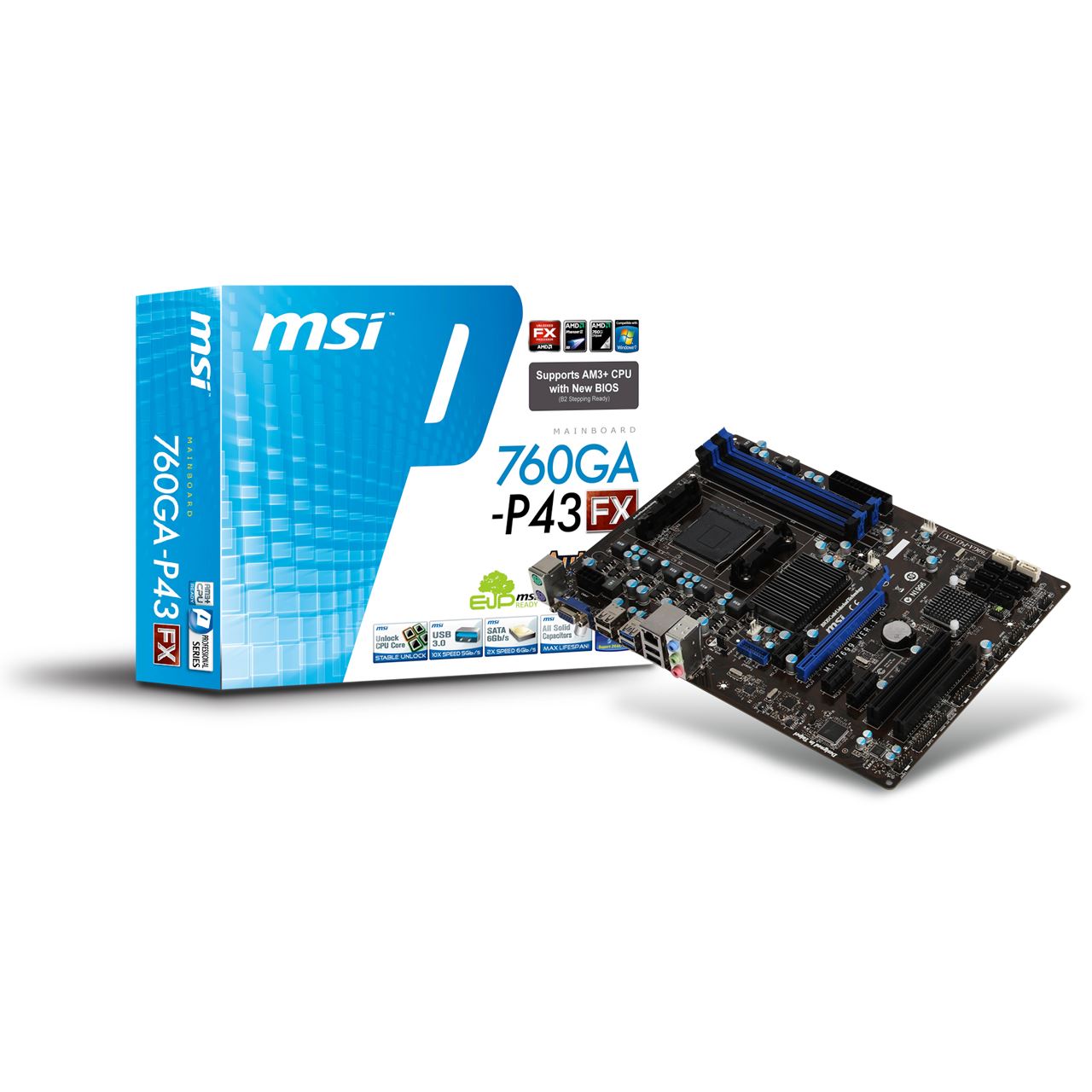 MSI 760GA-P43 (FX) AMD 760G So.AM3+ Dual Channel DDR3 ATX Retail ...