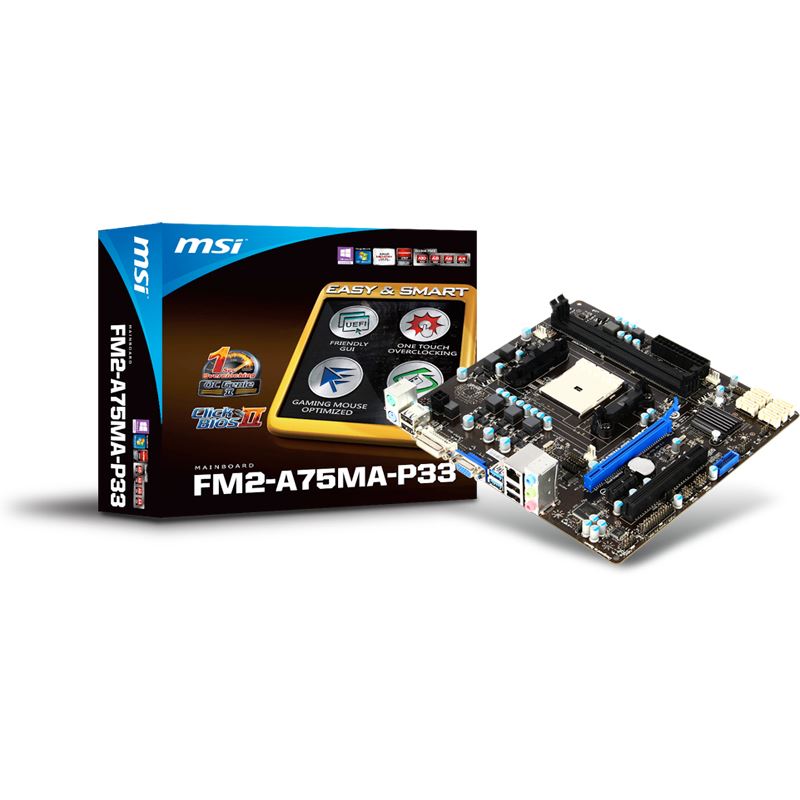 MSI FM2-A75MA-E35 AMD A75 So.FM2 Dual Channel DDR3 mATX Retail ...