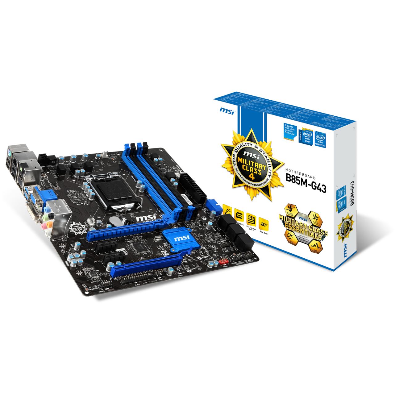MSI B85M-G43 Intel B85 So.1150 Dual Channel DDR3 mATX Retail - INTEL ...