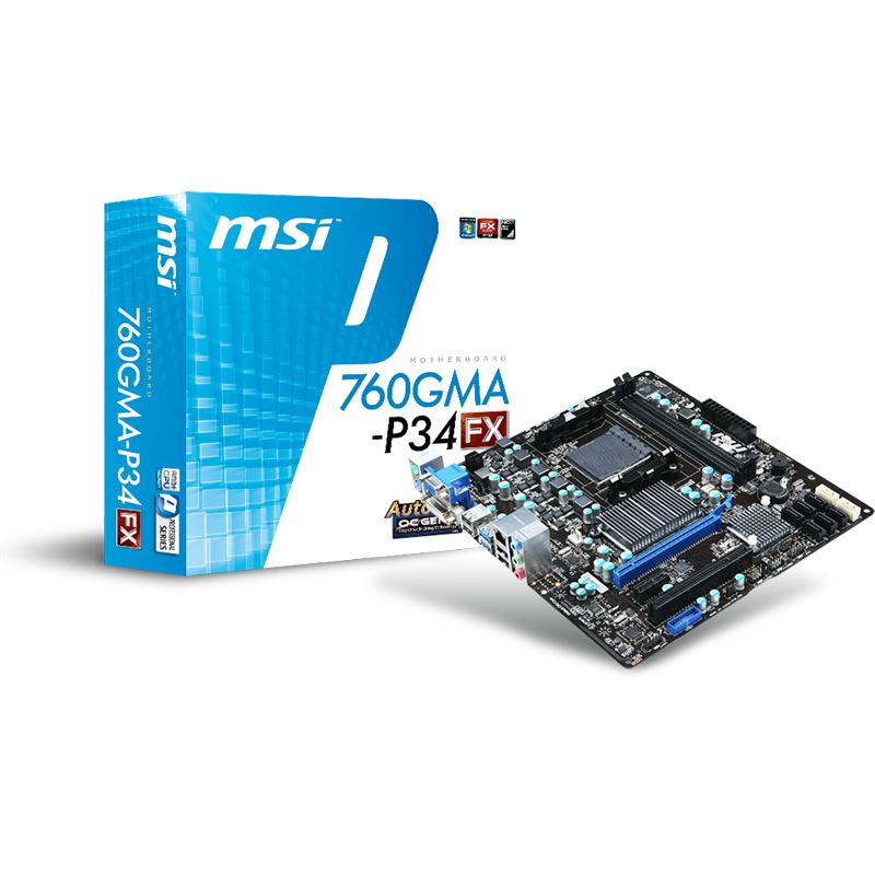 MSI 760GMA-P34 (FX) AMD 760G So.AM3+ Dual Channel DDR3 mATX Retail ...