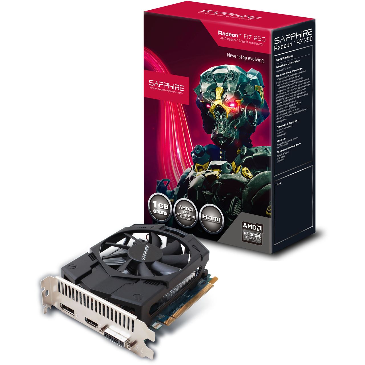 1GB Sapphire Radeon R7 250 Eyefinity Edition Aktiv PCIe 3.0 x16 (Lite ...