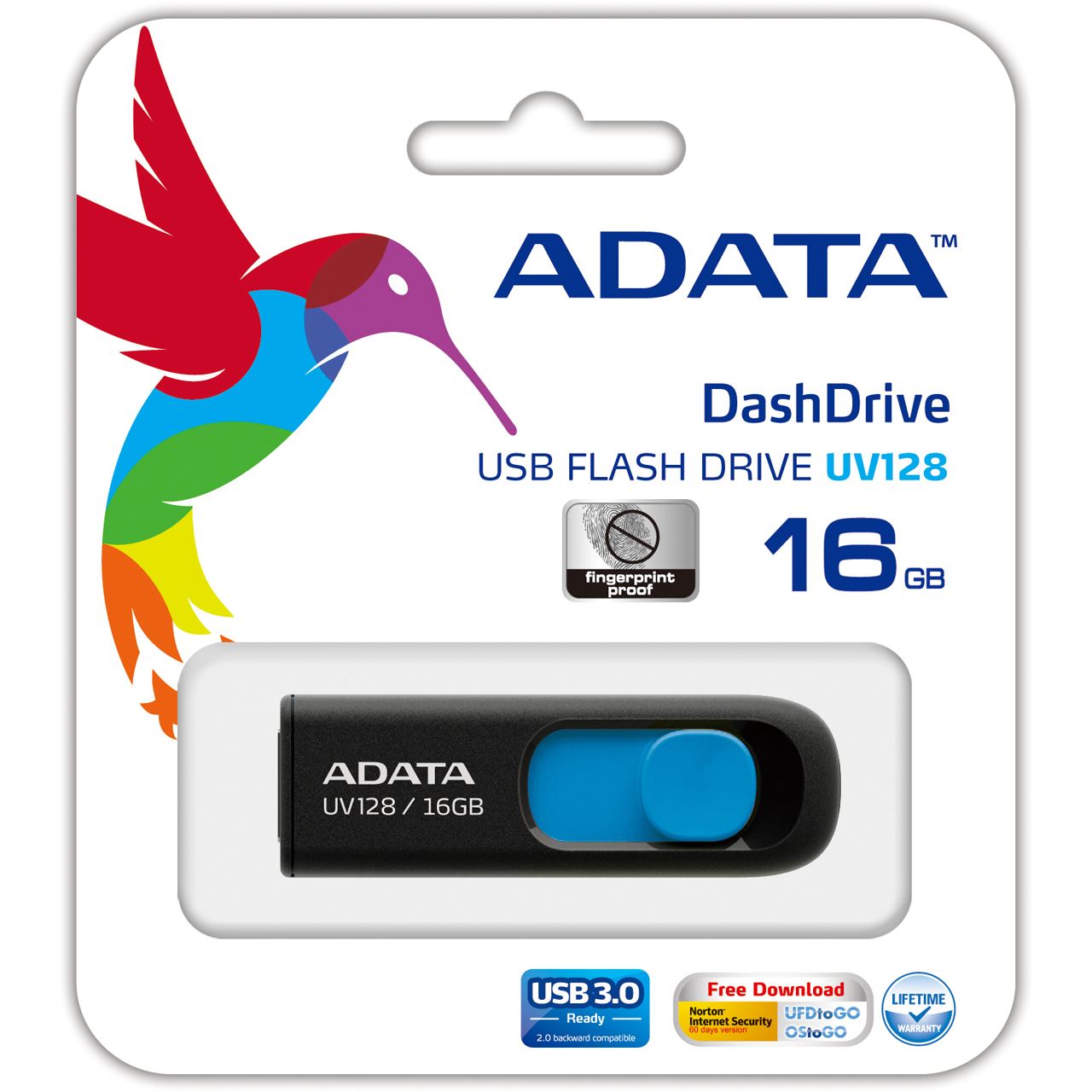 16 GB ADATA UV128 schwarz/blau USB 3.0 - 16GB Sticks | Mindfactory.de