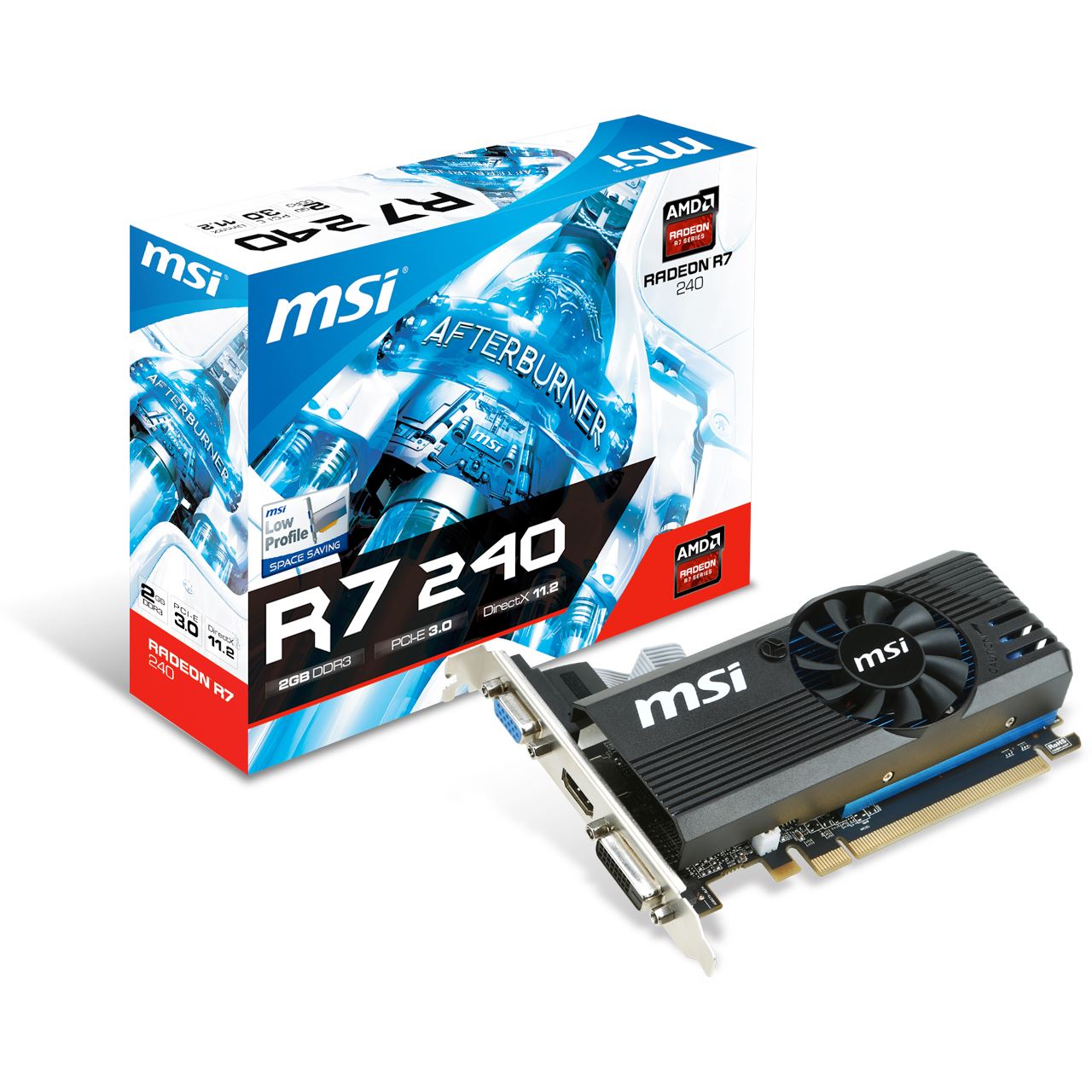 2GB MSI Radeon R7 240 LPV1 Aktiv PCIe 3.0 x16 (Retail) - | Mindfactory.de